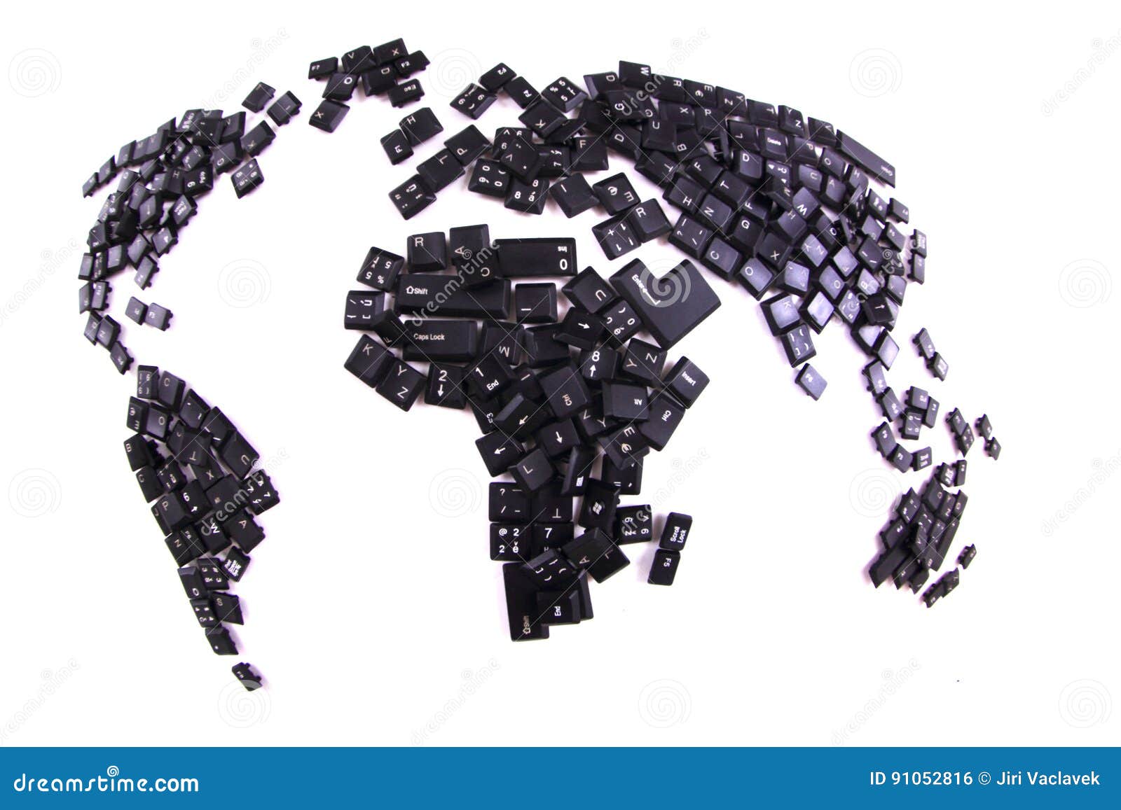 Black Keyboard Keys As World Map Stock Photo - Image of closeup, sign ...