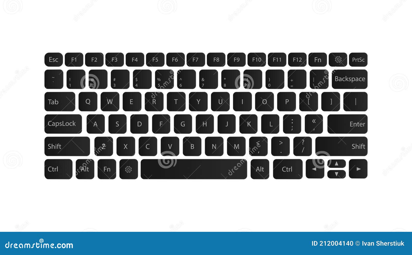 Black Keyboard Layout. the Layout of the Keyboard Buttons. Isolated ...