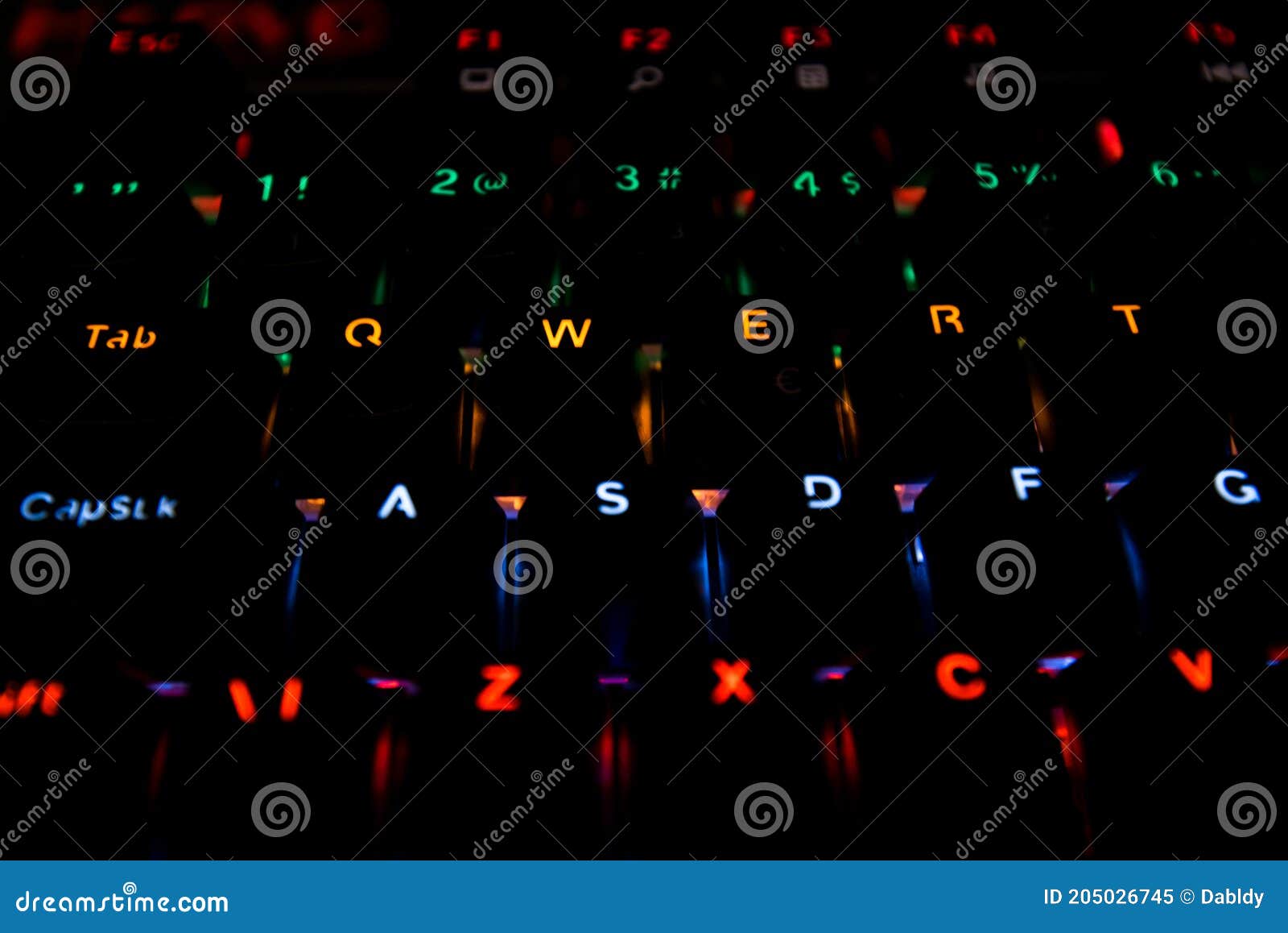 Black Keyboard with Led Lights Stock Image - Image of detail, hardware ...