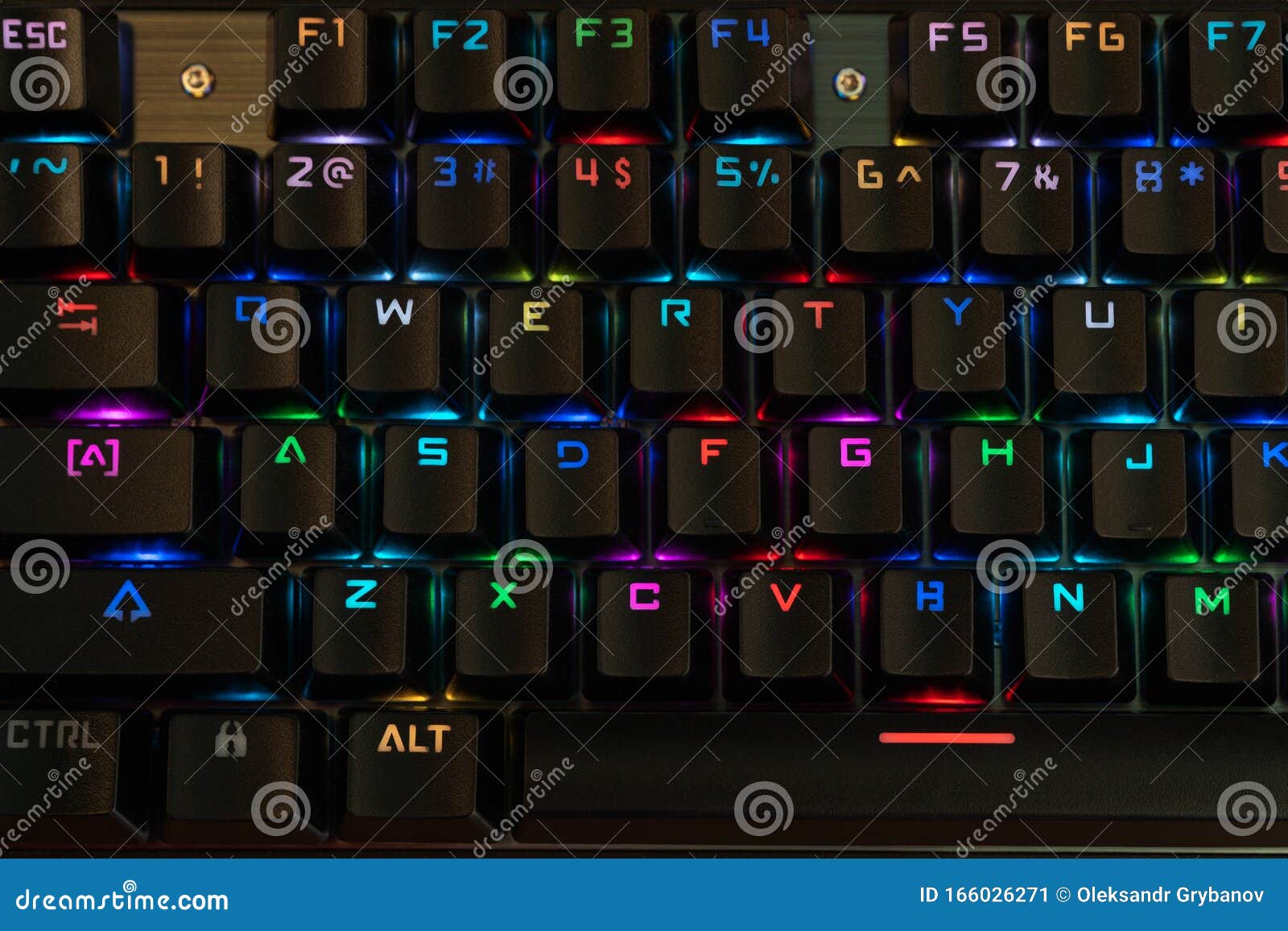 Black Keyboard with Multi-colored Backlight Stock Image - Image of ...