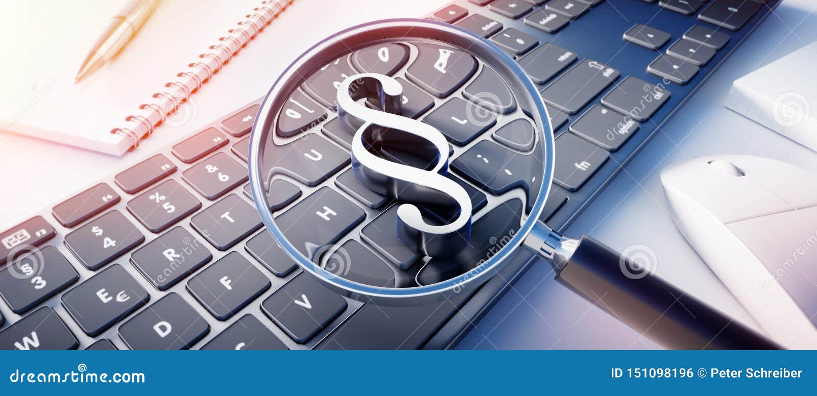 Black Keyboard with Paragraph - 3D Illustration Stock Illustration ...