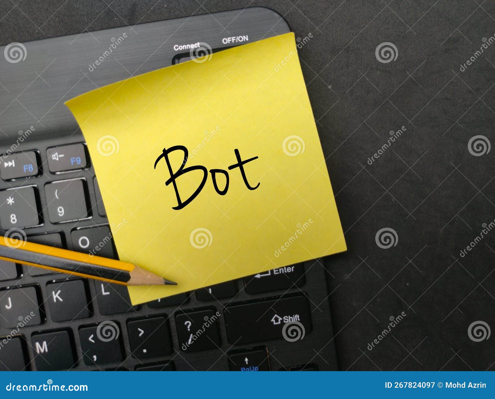 The Word BOT on Black Background. Stock Image - Image of conversation ...