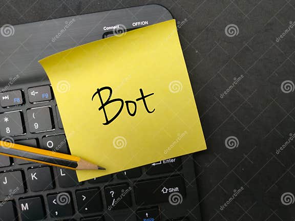 The Word BOT on Black Background. Stock Image - Image of conversation ...