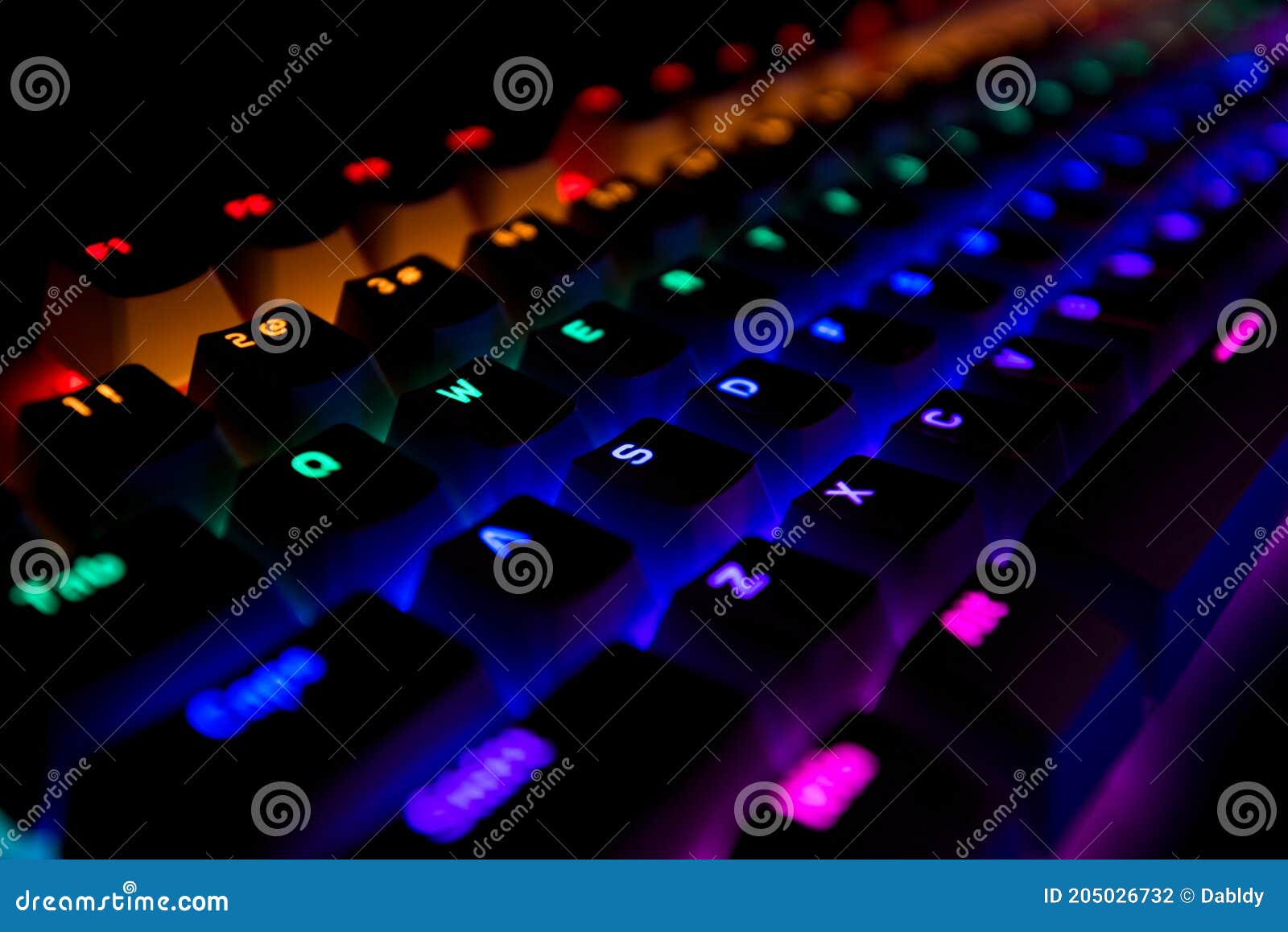 Black Keyboard with Rainbow Led Lights Stock Photo - Image of gaming ...
