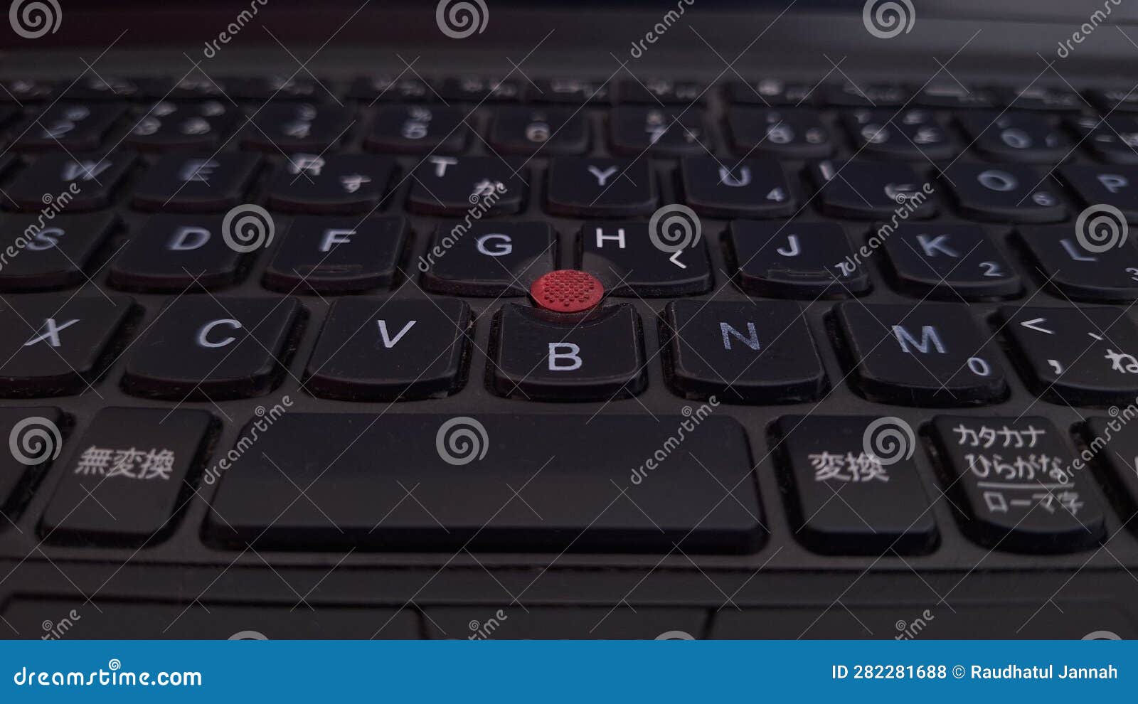 Black Keyboard with Red Circle in the Middle Stock Photo - Image of ...