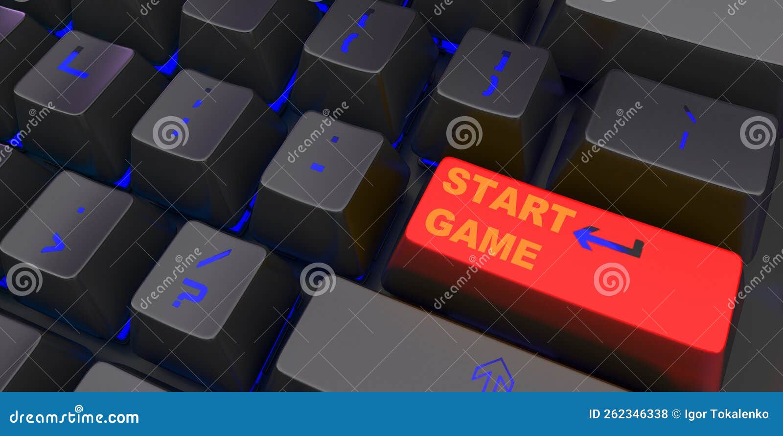 Black Keyboard with Start Game Button 3d Render Image Stock ... Black Keyboard with Start Game Button 3d Render Image Stock ...