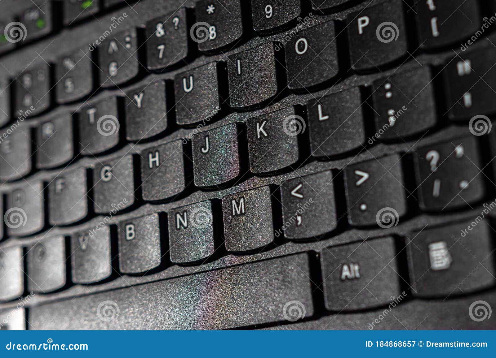 Black Keyboard with White English Letters Stock Image - Image of ...