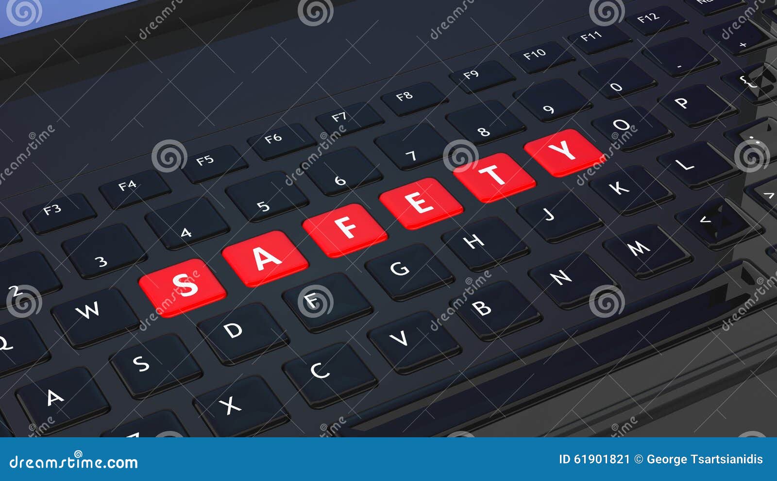 Black Keyboard with Word Safety Stock Illustration - Illustration of ...