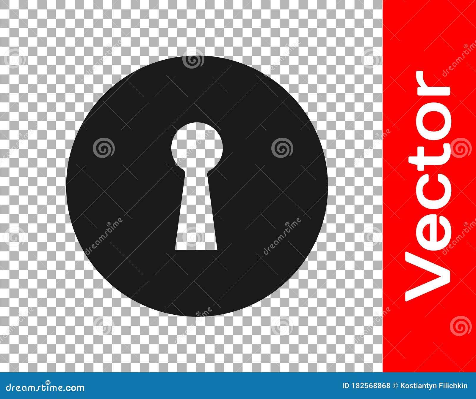 Black Keyhole Icon Isolated on Transparent Background. Key of Success ...