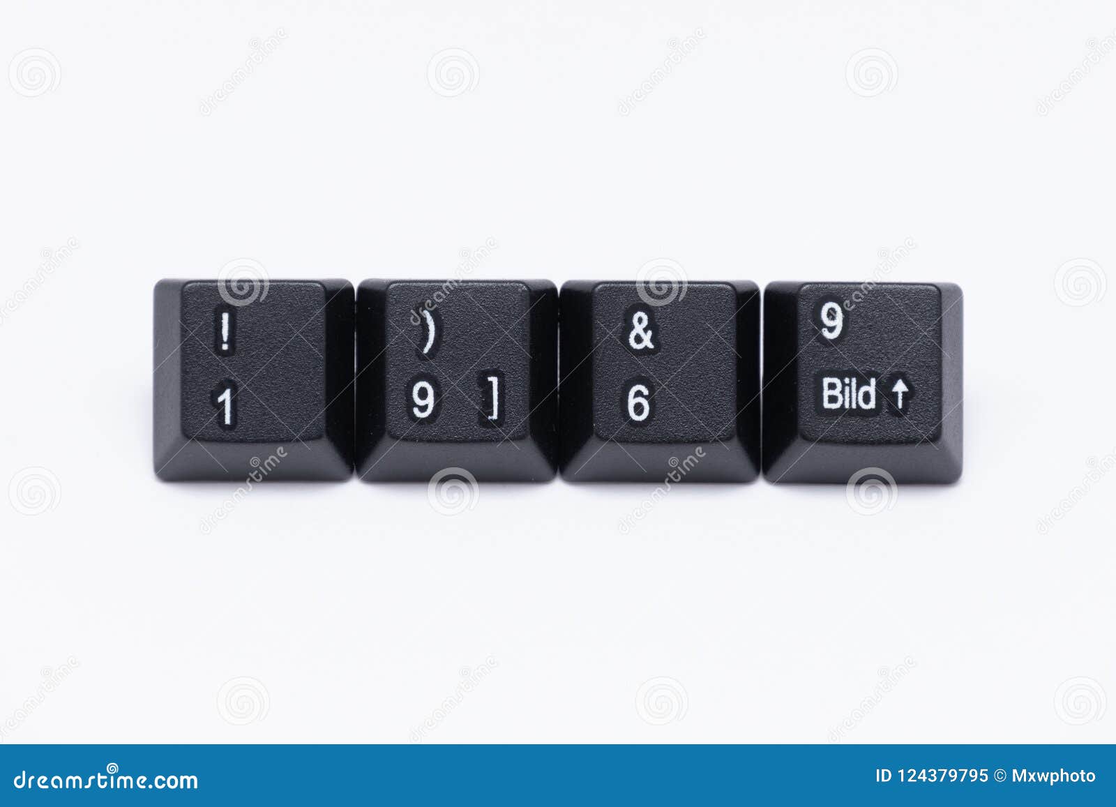 Black Keys of Keyboard with Different Years, Words, Names Stock Image ...