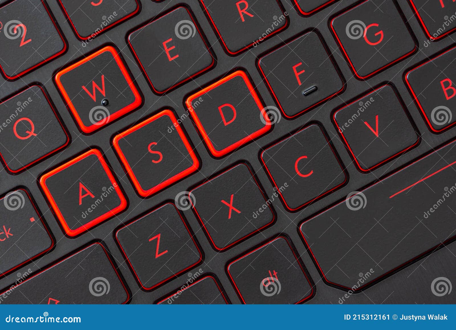 Black Keys with Red Backlights Stock Image - Image of office, business ...