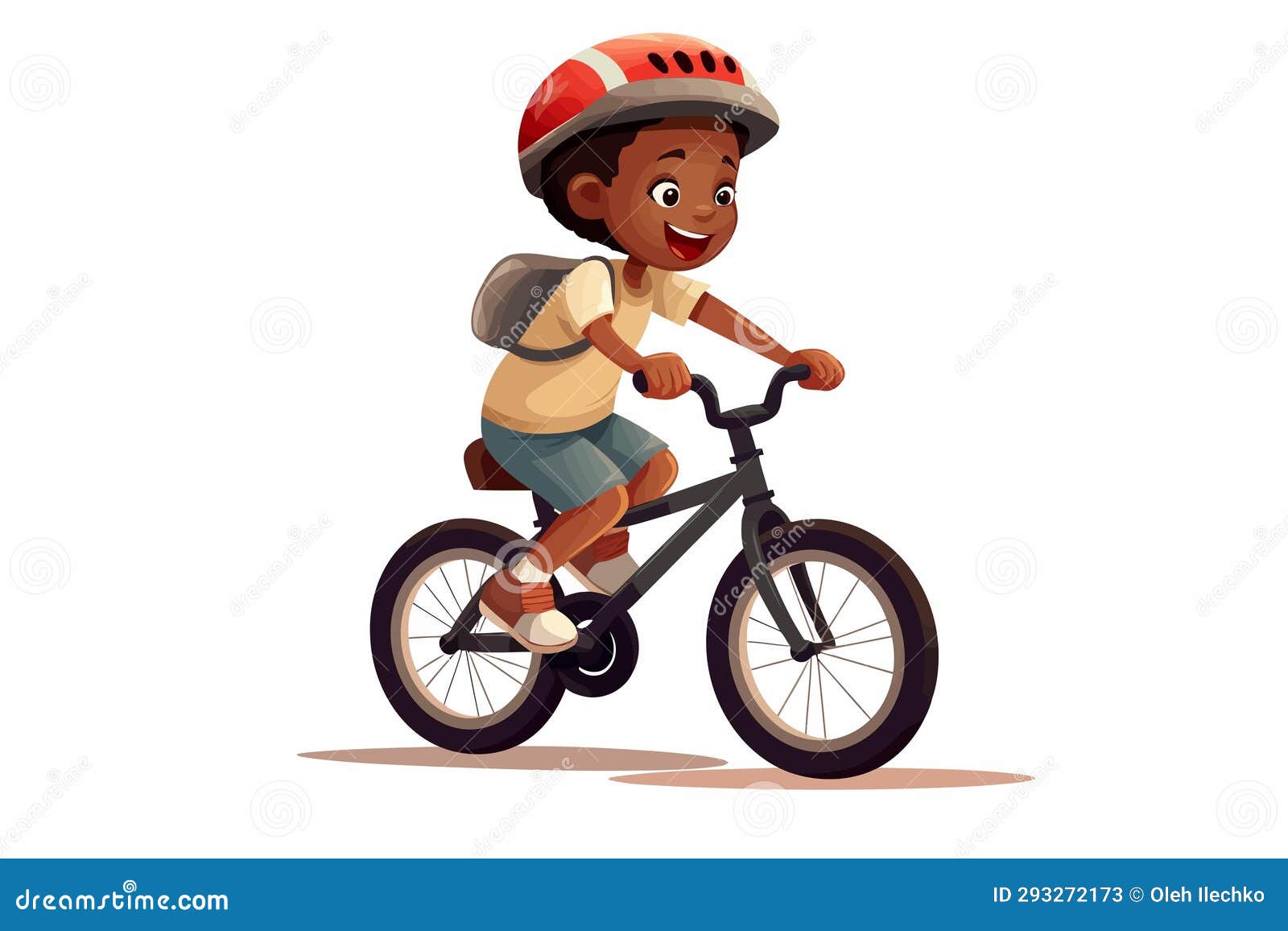 Black Kid Riding Bycicle Vector Flat Isolated Illustration Stock Vector ...