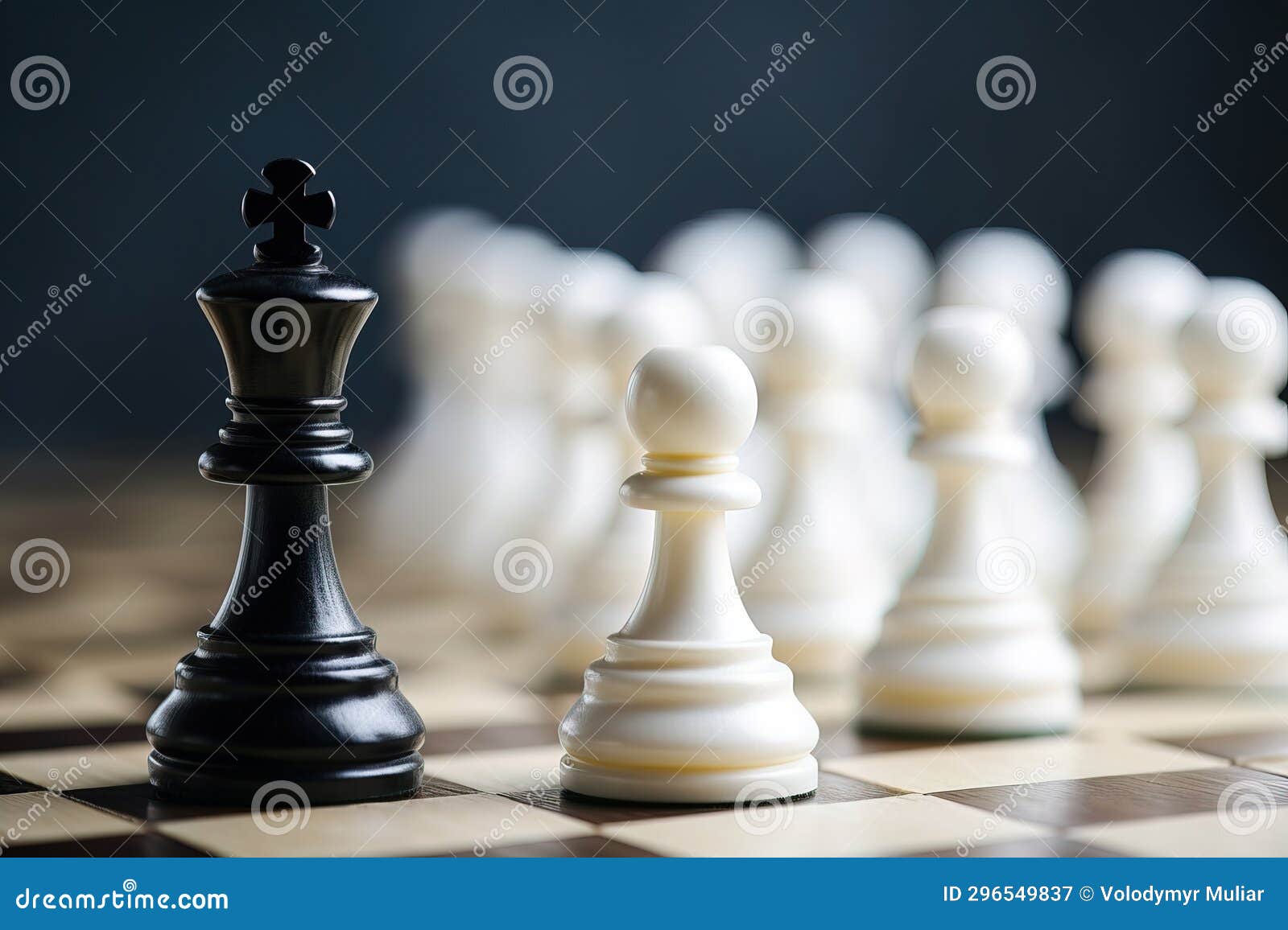 The Black King is Surrounded by White Pawns on the Chessboard Stock ...