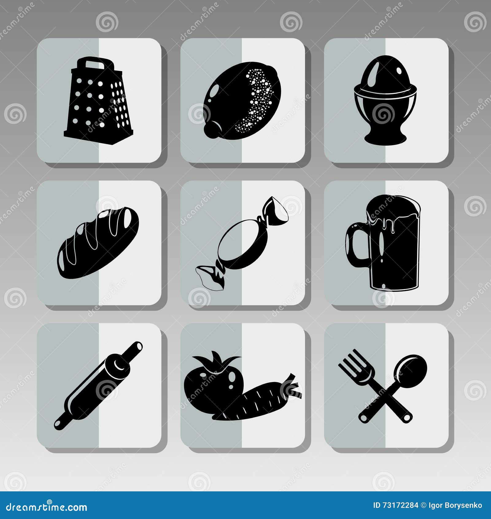 Black kitchen icons stock vector. Illustration of symbol - 73172284