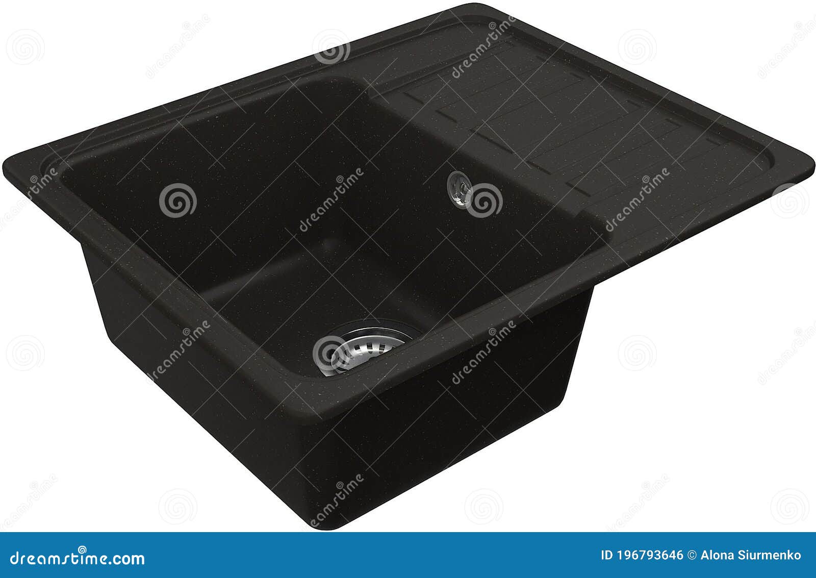 Black Kitchen Sink on White Background Stock Photo - Image of home ...
