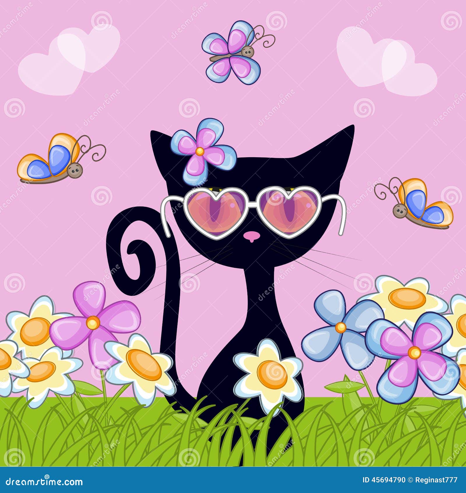 Cat Set. Two Black Kitten Head Face Silhouette. Hanging Upside Down ...