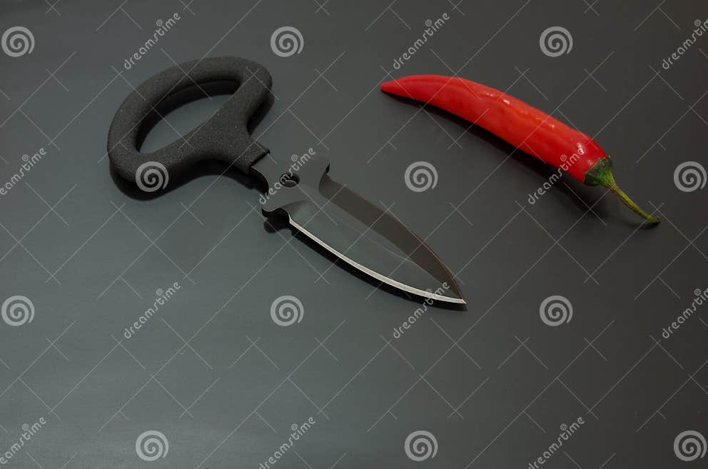 Black Knife is Sharpened on Two Sides. Stock Photo - Image of army ...