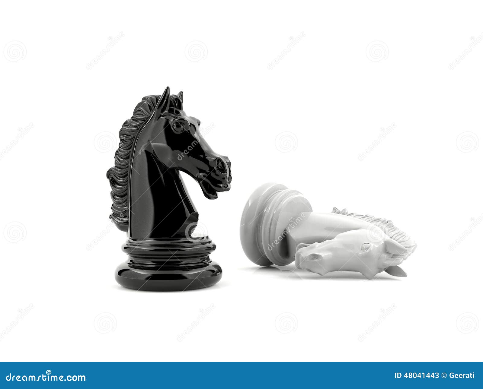 Black Knight Chess Win Over White Knight Chess Stock Illustration ...