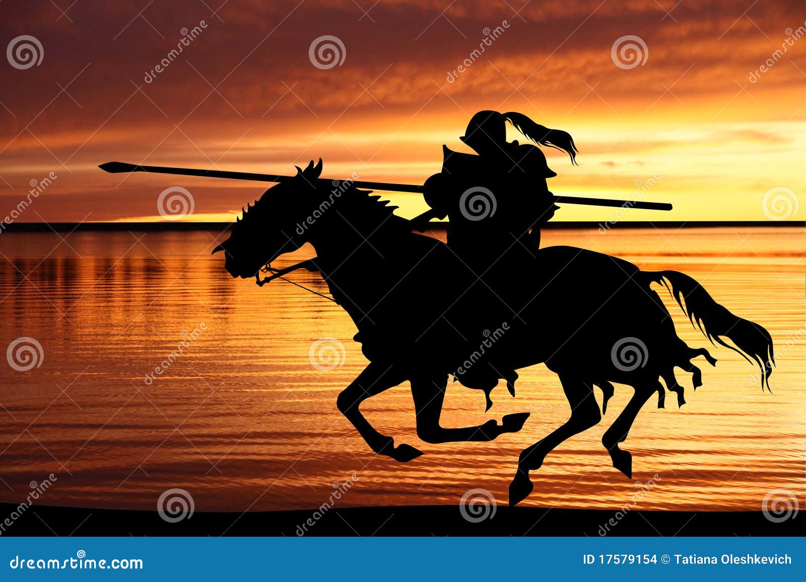 Black Knight and sunset stock illustration. Illustration of steel ...
