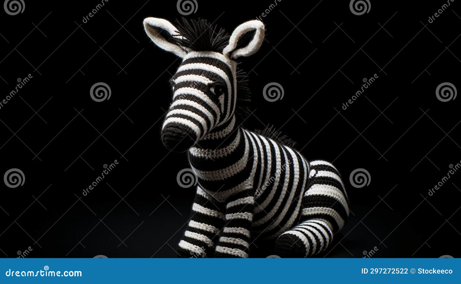 Black Knitted Zebra Toy Pattern Design Stock Illustration ...