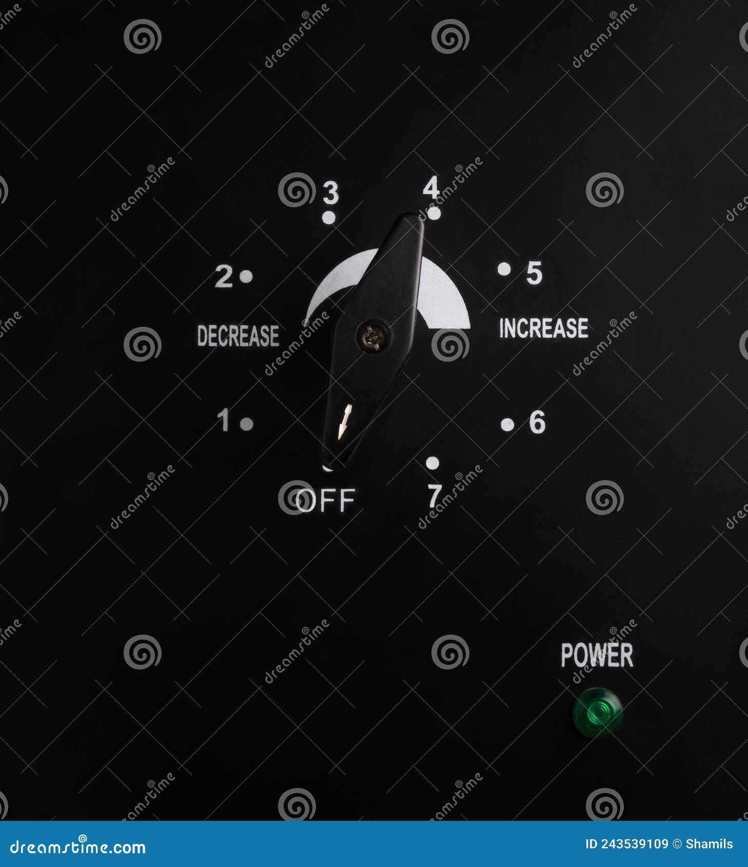 Rotary Toggle Switch with White Scale Stock Image - Image of detail ...