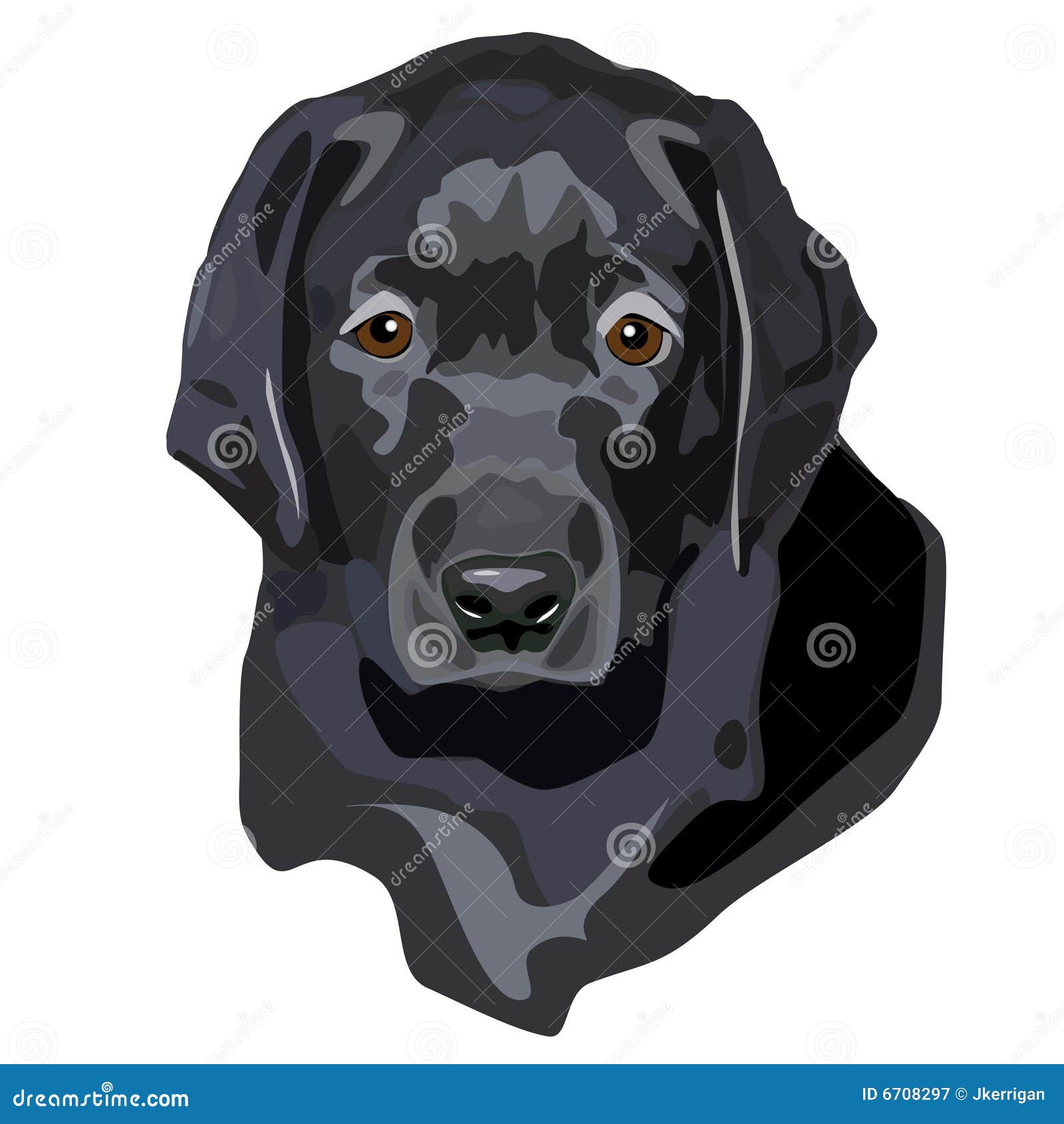 Black Lab Dog Vector Art