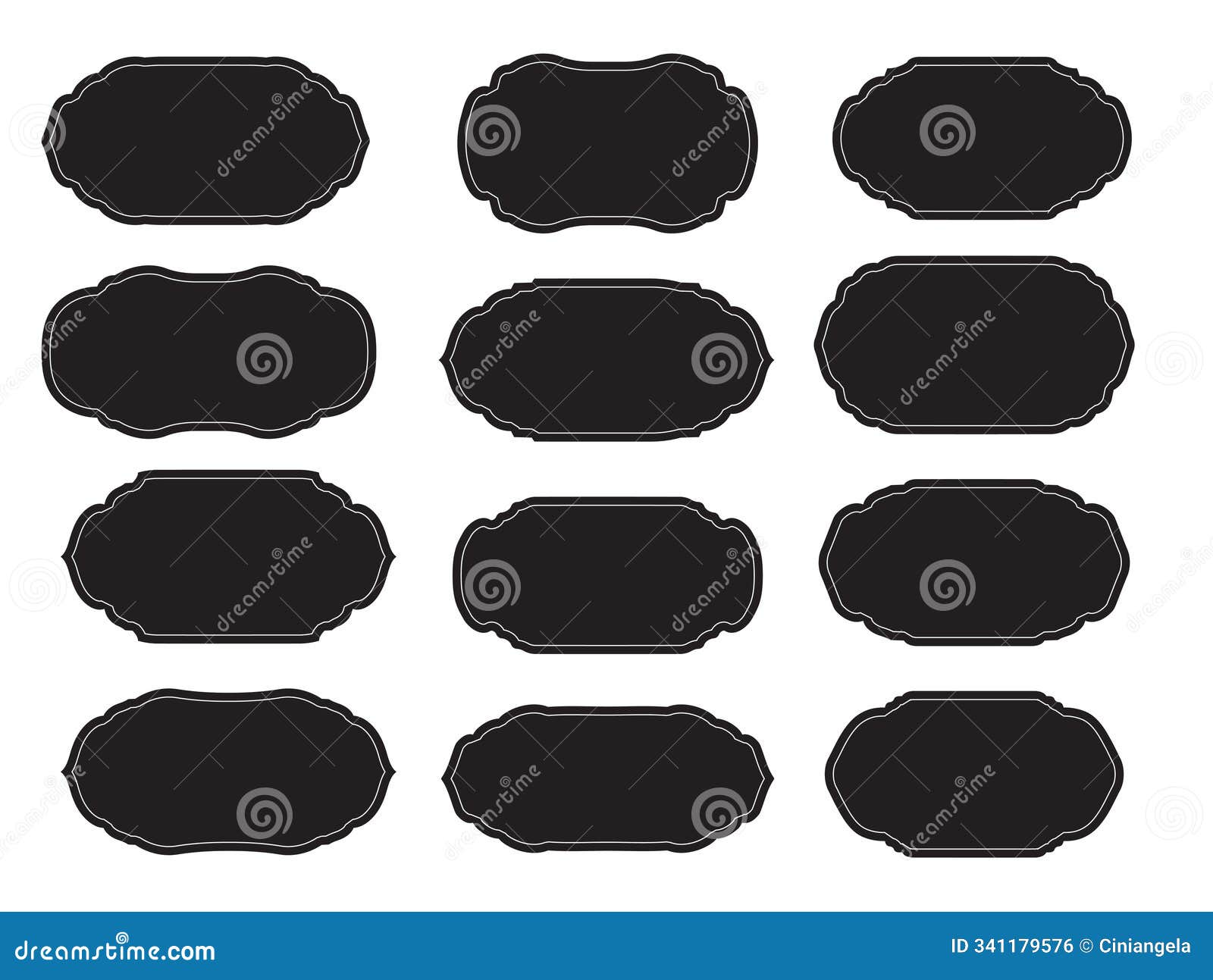 Black Label or Emblem Set for Jars or Bottles. Isolated Retro Border or ...