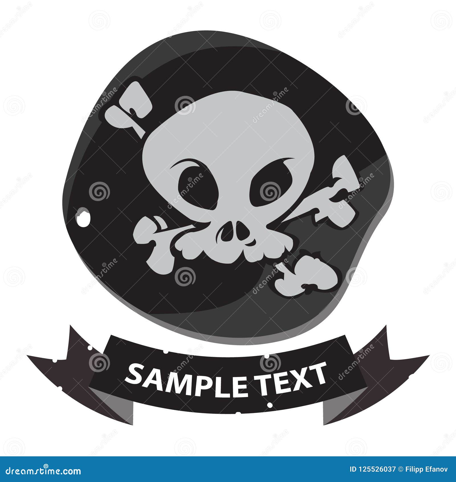 Black Label Pirate Symbol with Ribbon Banner Stock Illustration ...