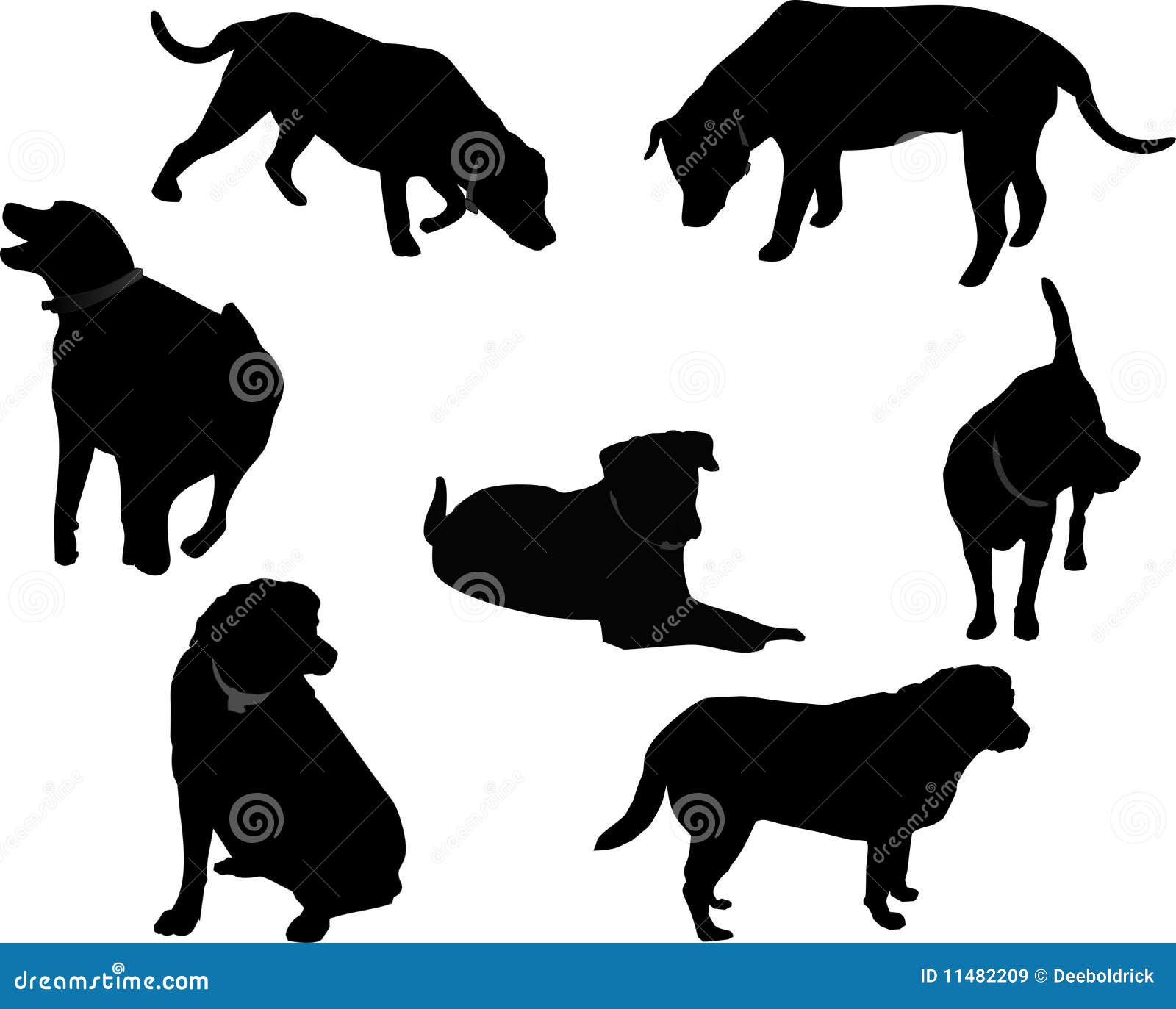 Black Labrador Silhouettes.. Stock Vector - Illustration of hunt, look ...