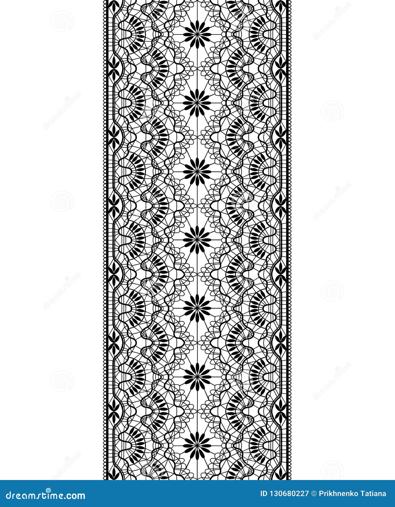 Black lace border stock vector. Illustration of texture - 130680227