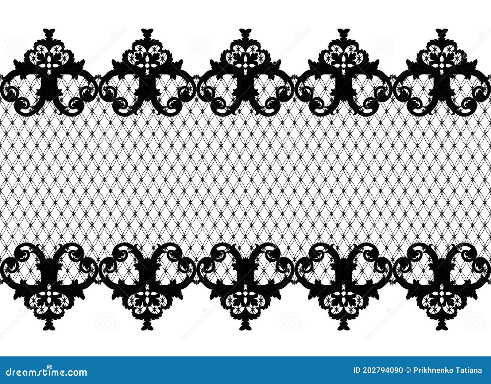 Black lace ribbon stock vector. Illustration of ribbon - 202794090
