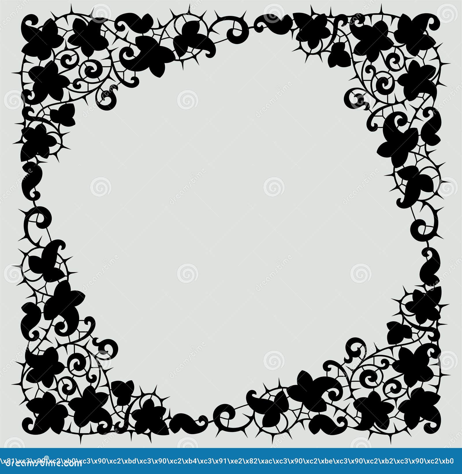 Black Lace. Square Frame. stock vector. Illustration of classic - 64680068