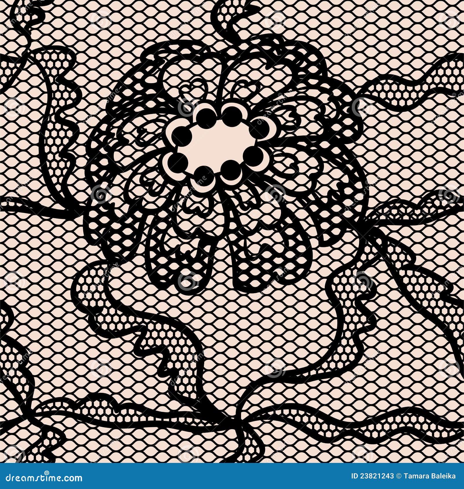 Black Lace Vector Fabric Seamless Pattern Stock Vector - Illustration ...