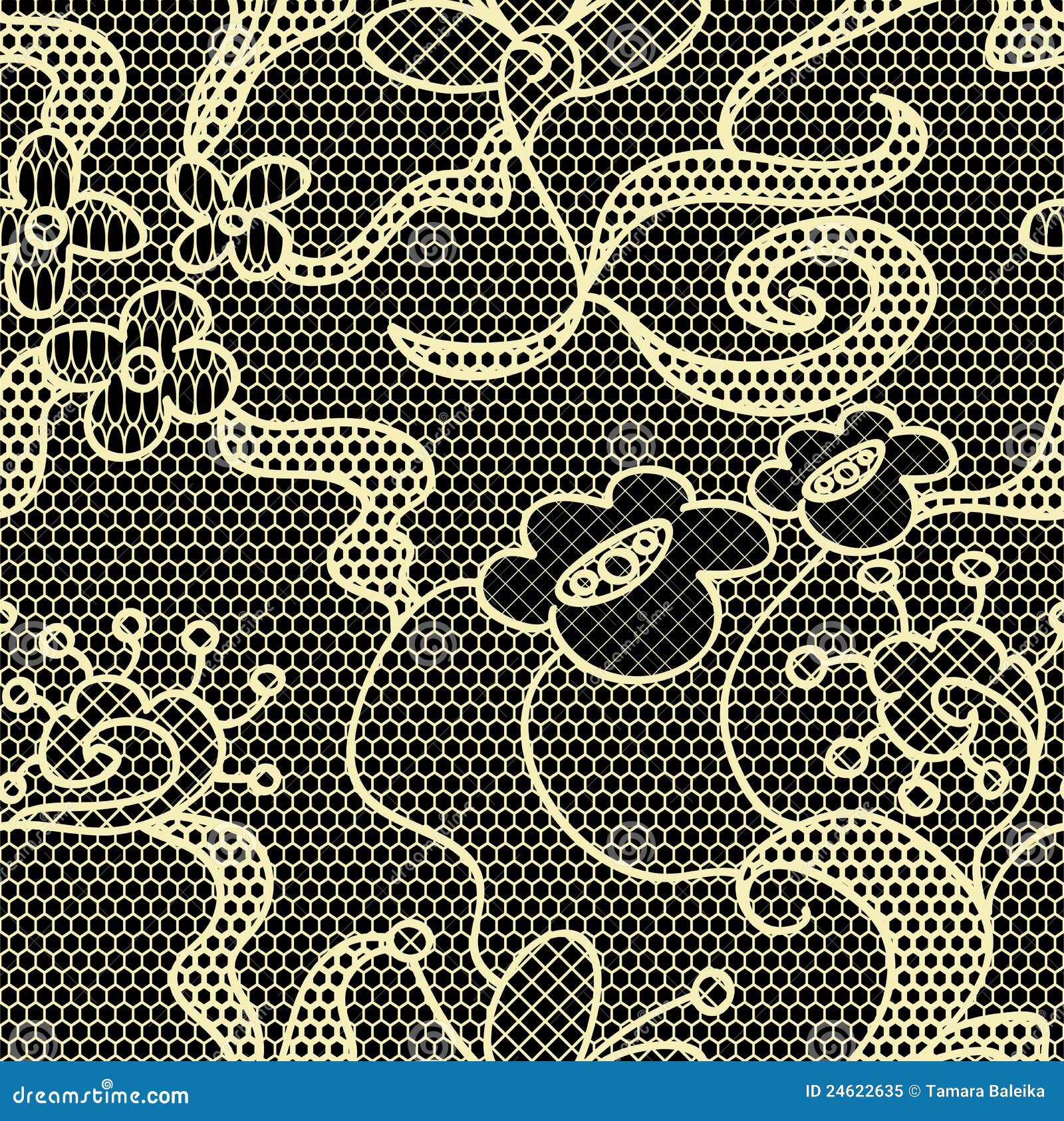 Black Lace Vector Fabric Seamless Pattern Stock Vector - Illustration ...