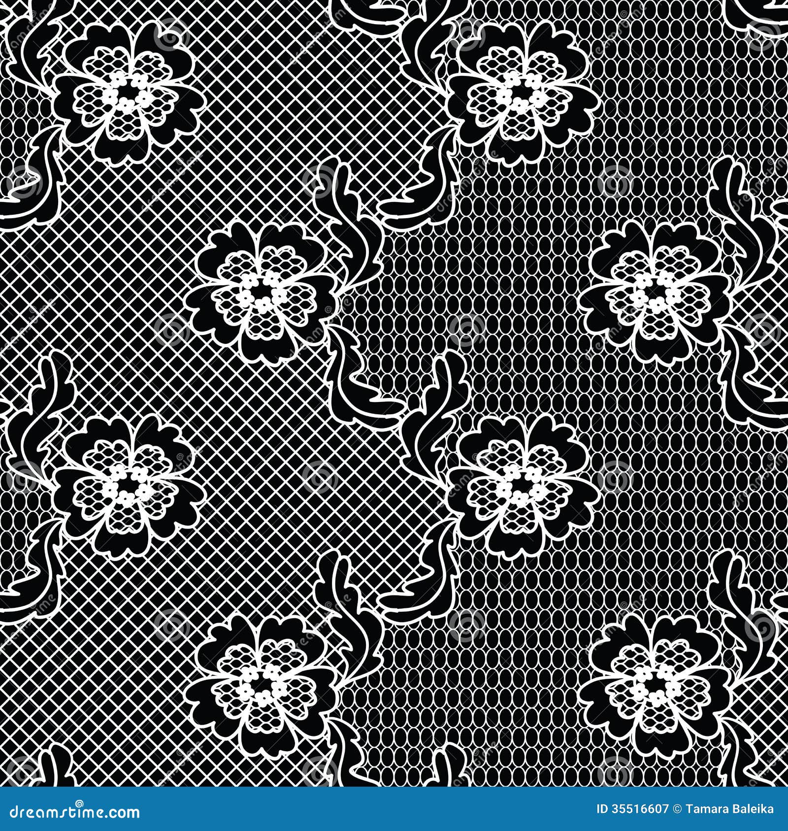 Black Lace Vector Fabric Seamless Pattern Stock Vector - Illustration ...