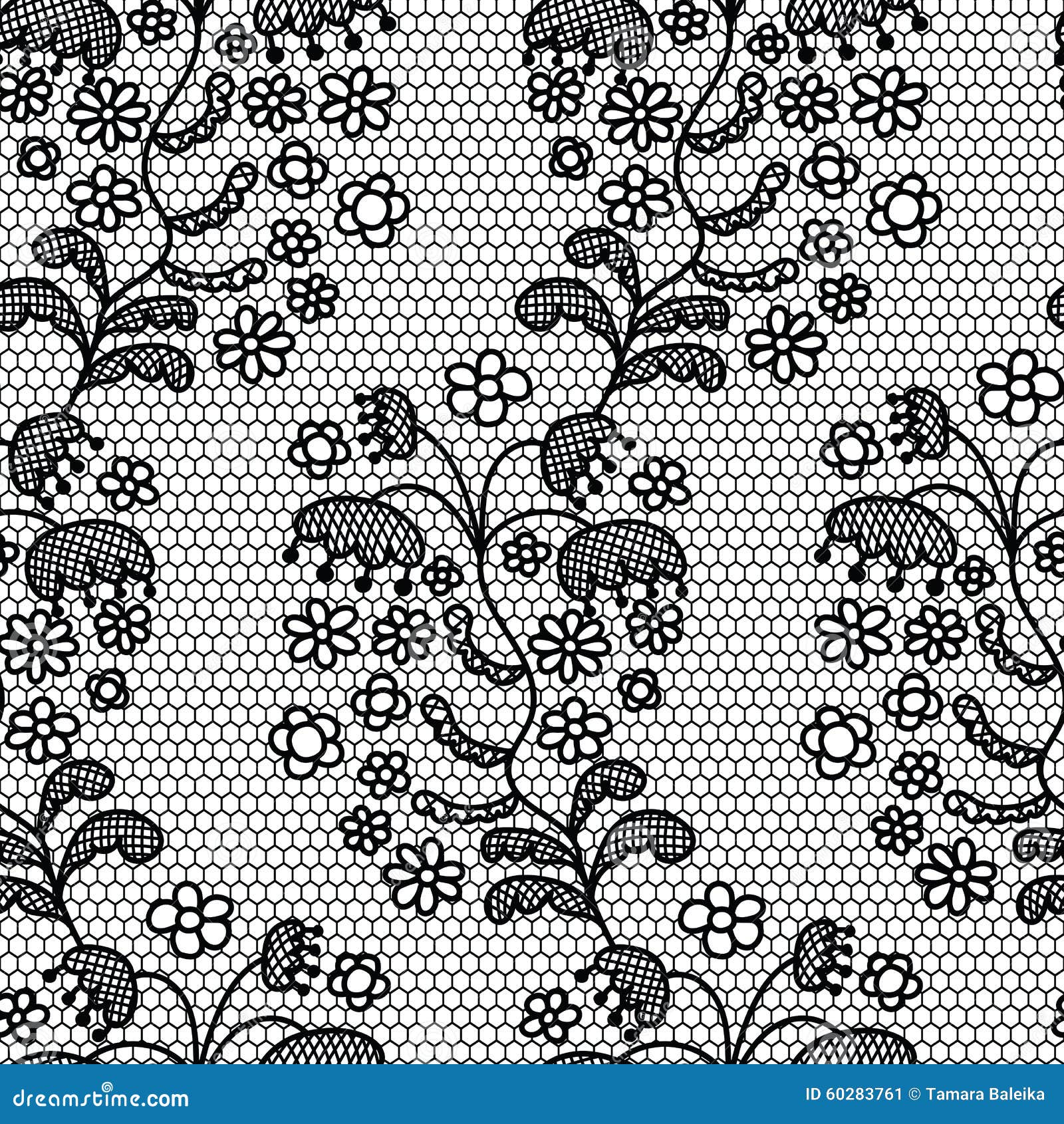 Black Lace Vector Fabric Seamless Pattern Stock Vector - Illustration ...