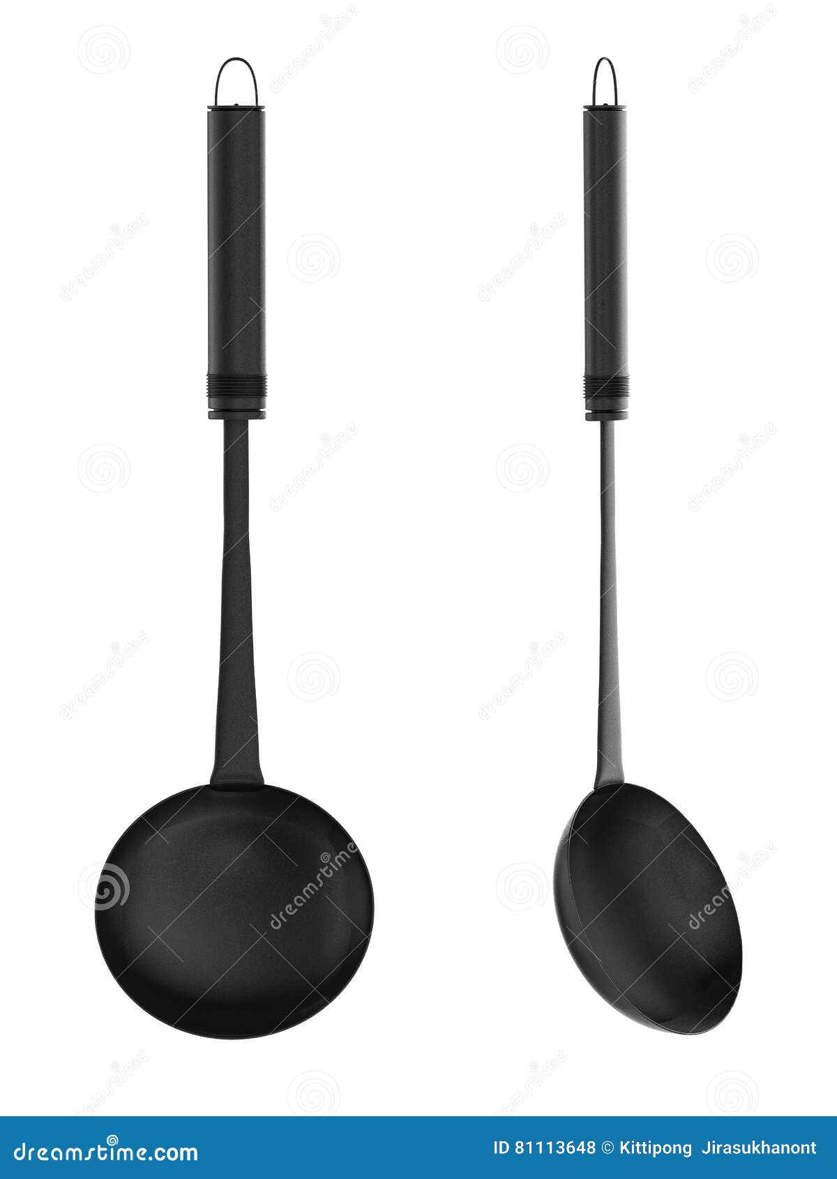 Black Ladle Isolated on White Stock Photo - Image of utensils, handle ...