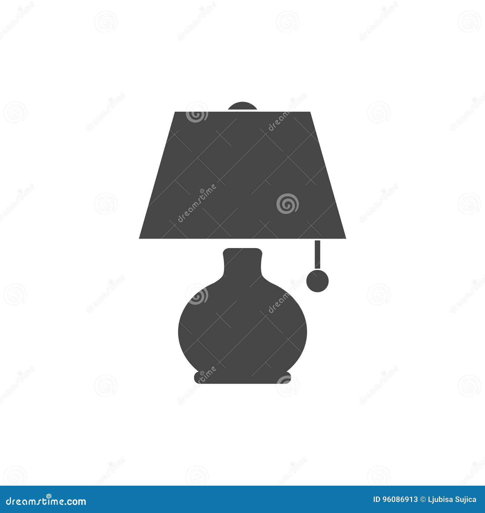 Black Lamp icon stock vector. Illustration of home, lantern - 96086913