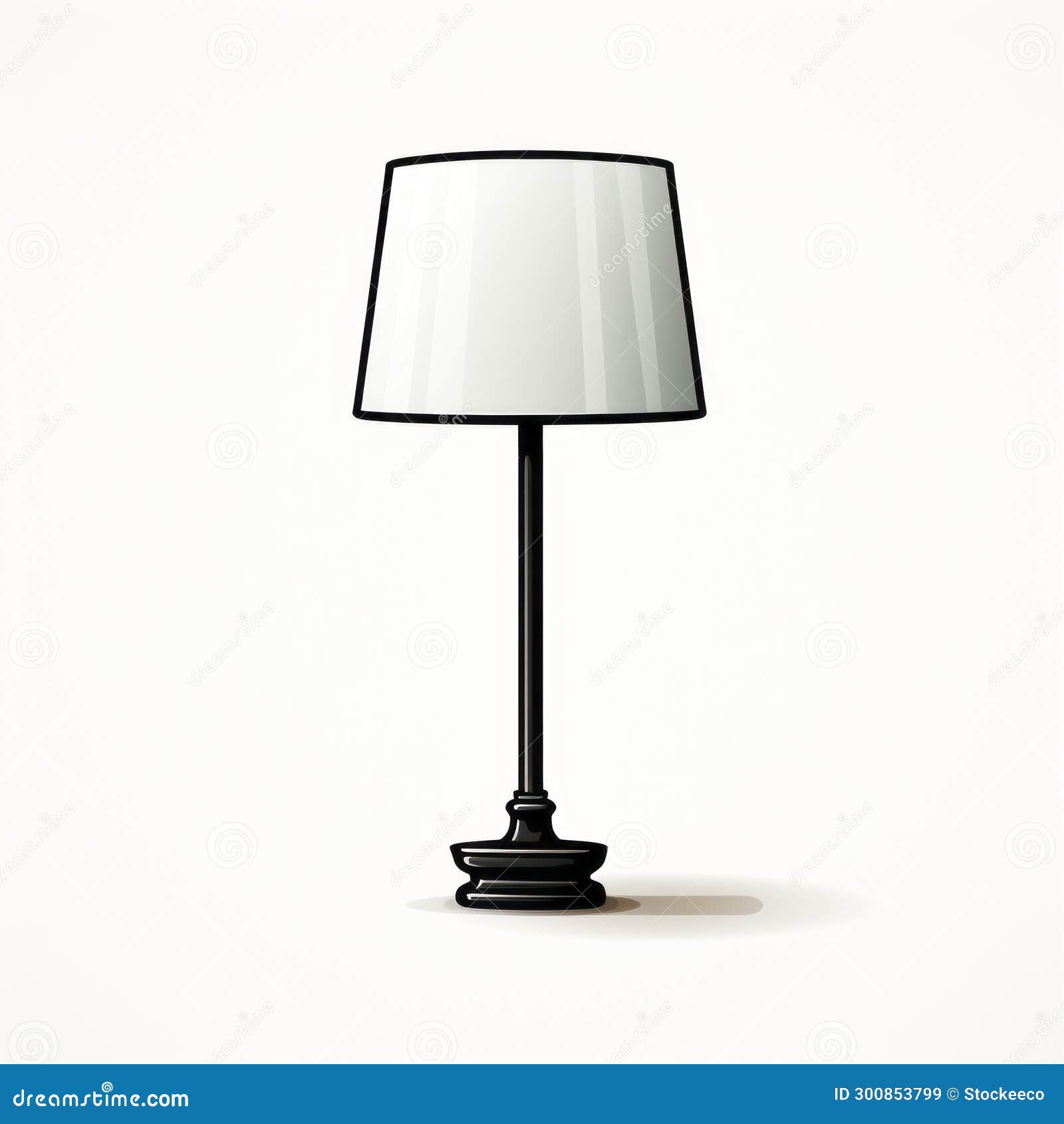 Minimalistic Black and White Table Lamp with Tonalist Cartoon Style ...