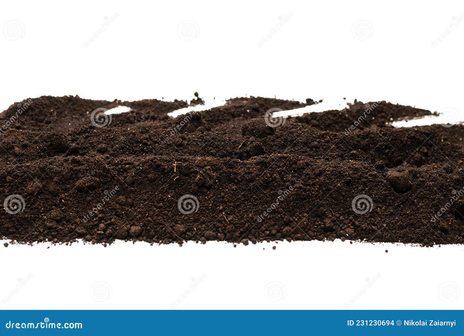 Black Land for Plant Isolated on White Background. Frame Stock Photo ...