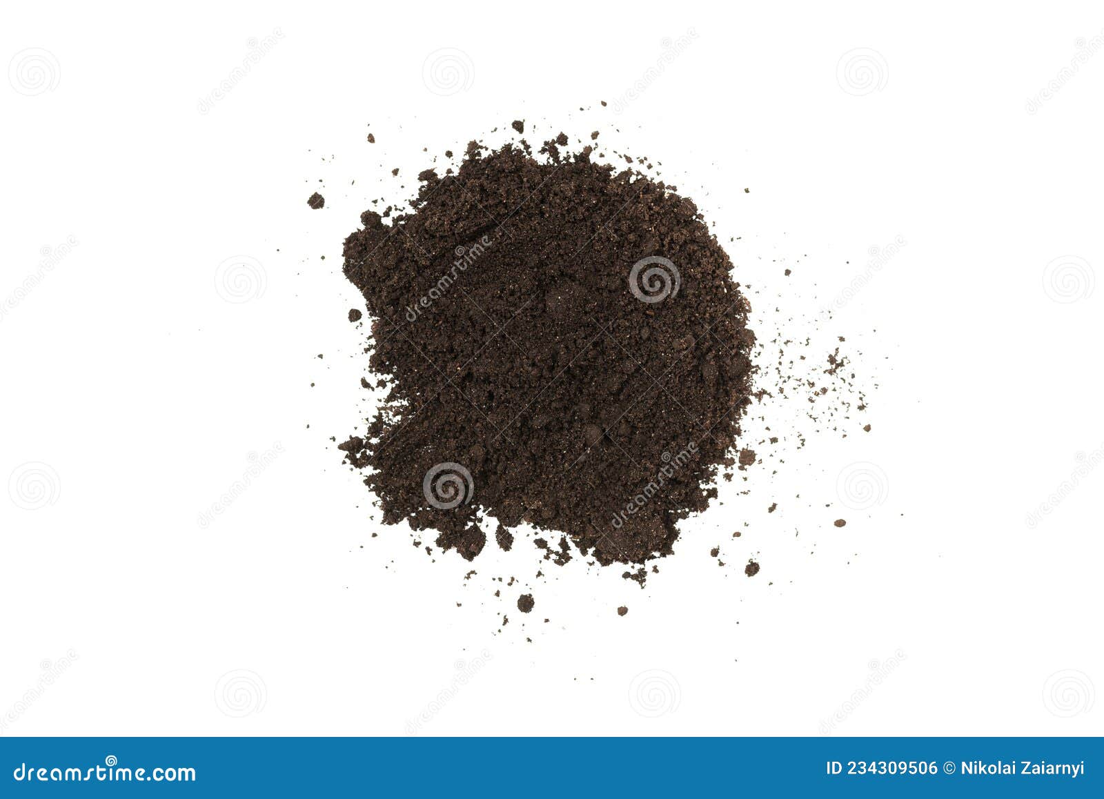 Black Land for Plant Isolated on White Background Stock Photo - Image ...