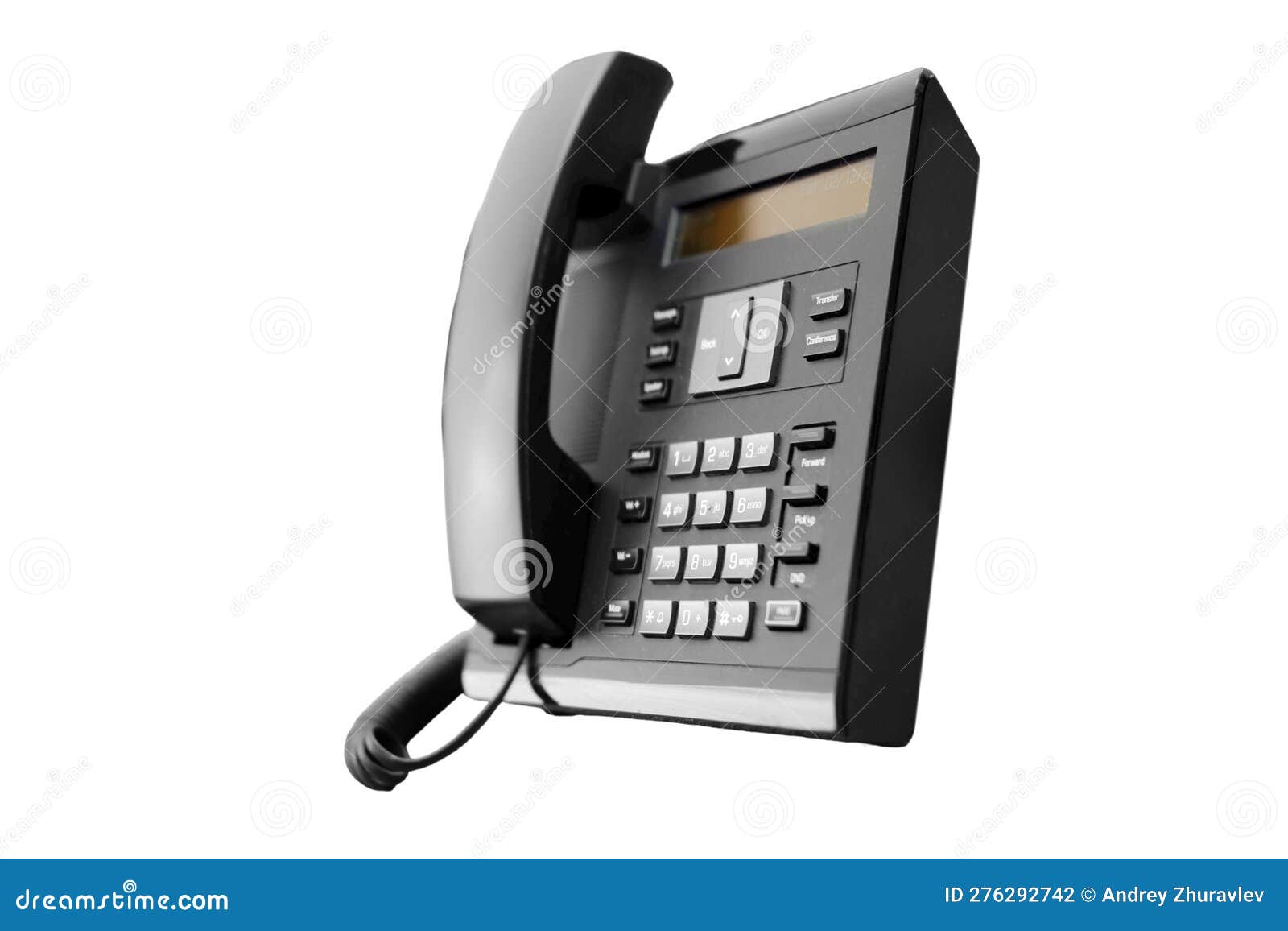 Black Landline Phone on Office, Isolated on a White Background Stock ...