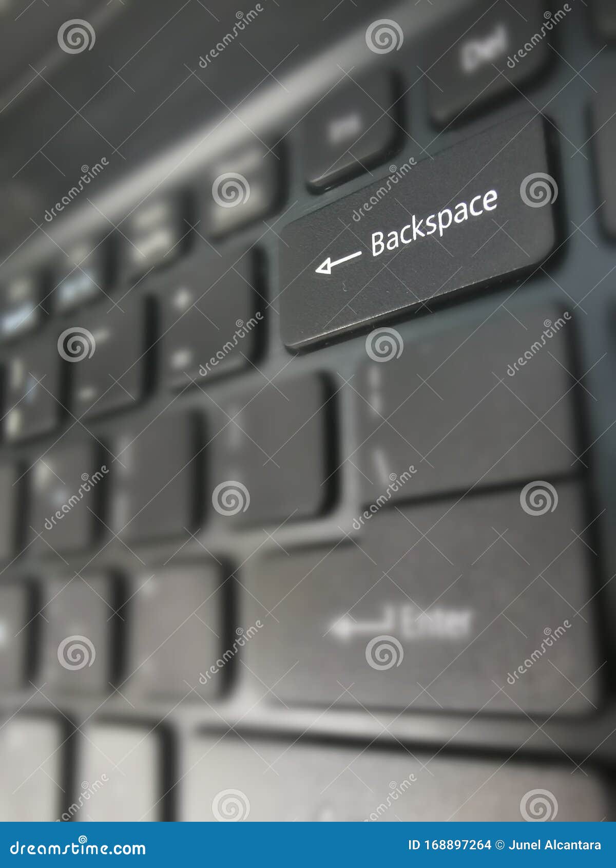 Black Laptop Backspace Key Highlighted Stock Photo - Image of laptop ...