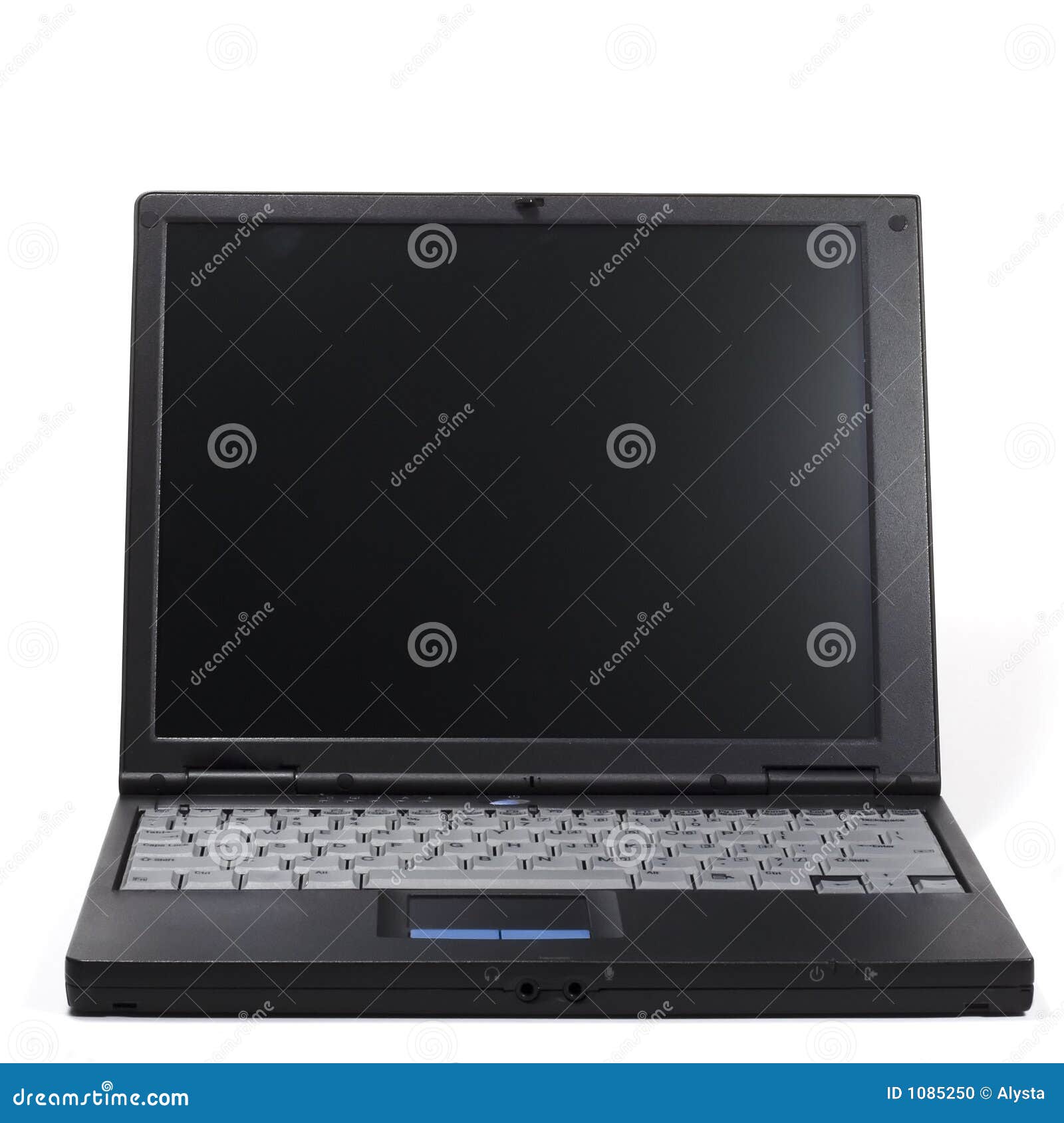 Black Laptop Computer Front Stock Photo - Image of internet, business ...
