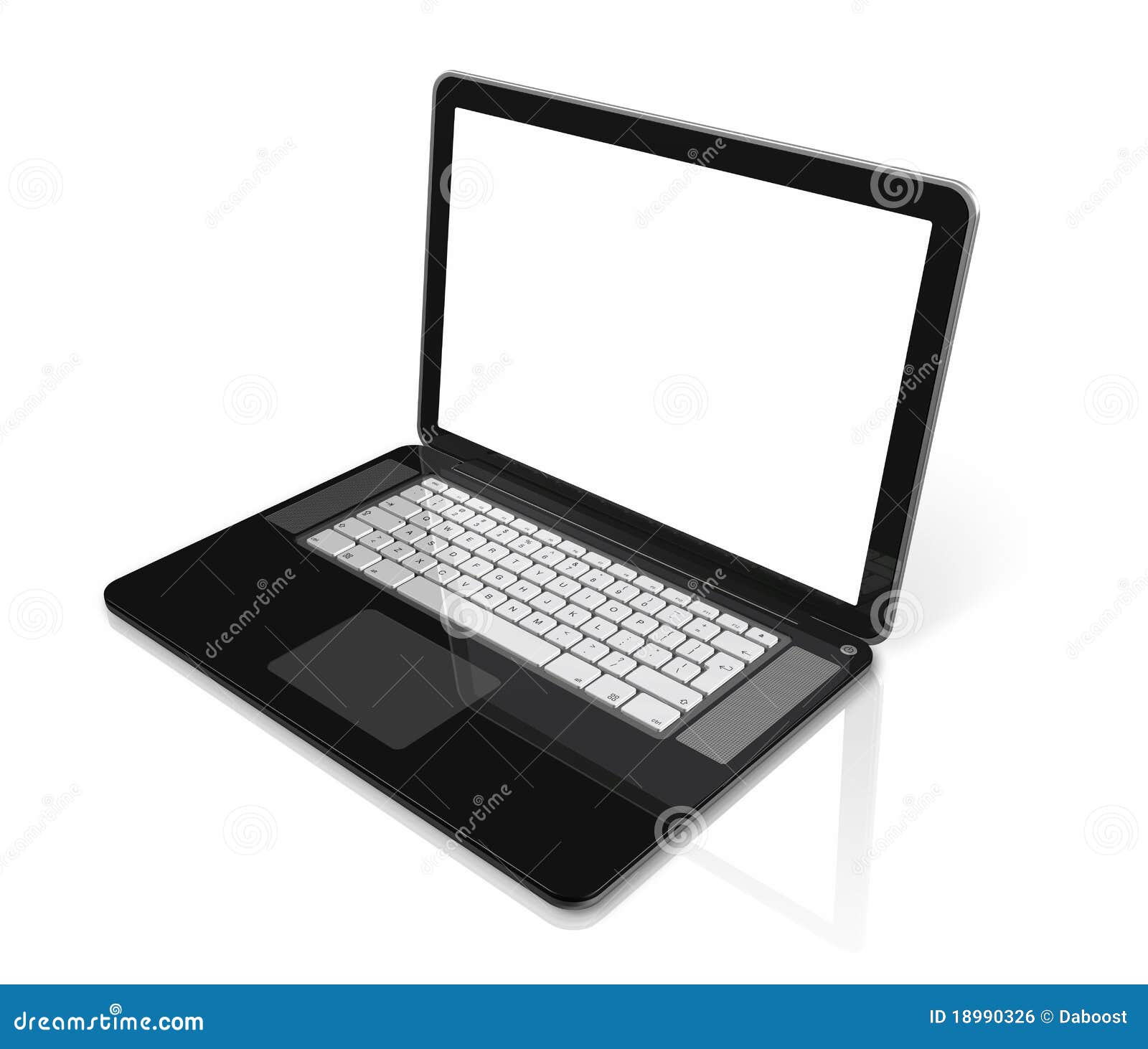 Black Laptop Computer Isolated on White Stock Illustration ...