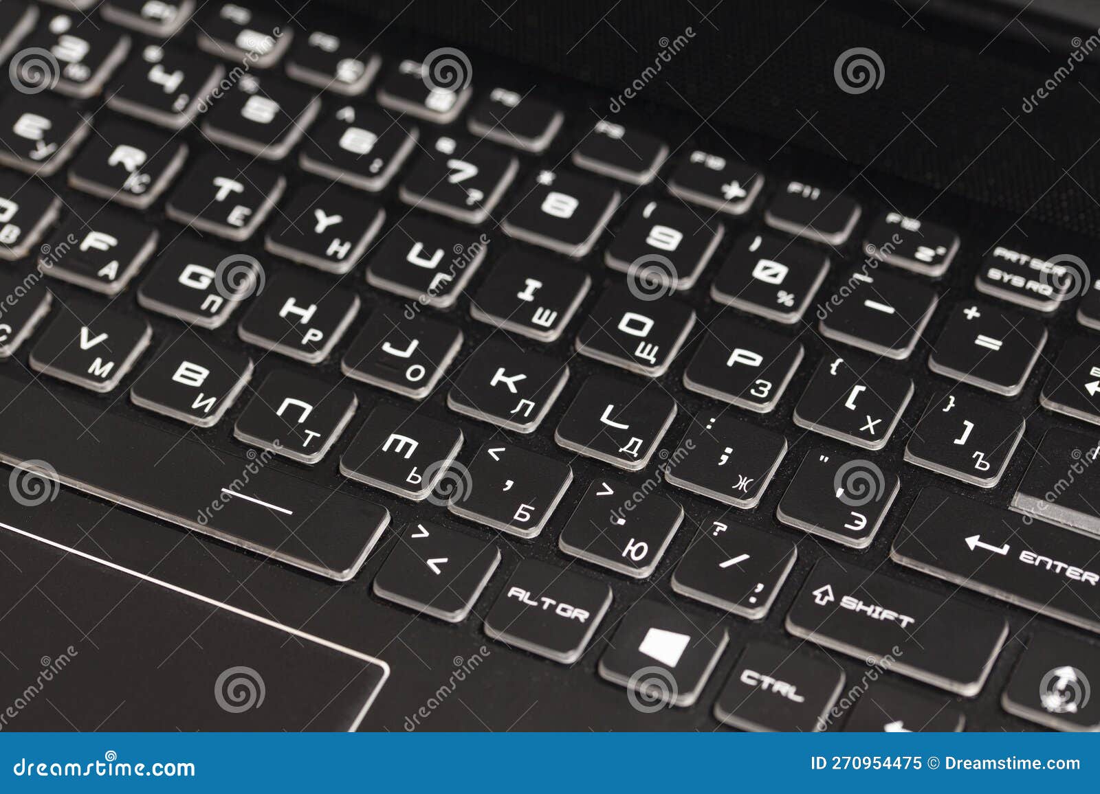 Black Laptop Computer Keyboard Close Up. Stock Image - Image of control ...