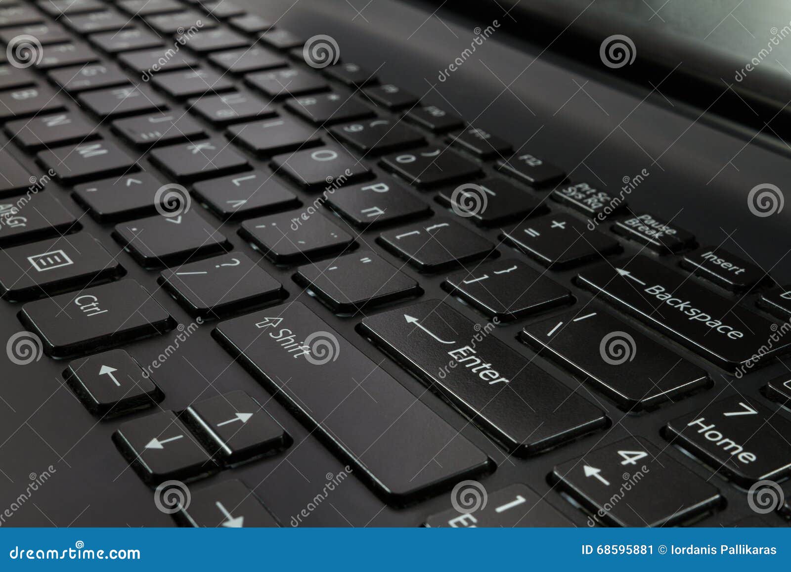 Black Laptop Computer Keyboard Close-up Stock Image - Image of ...