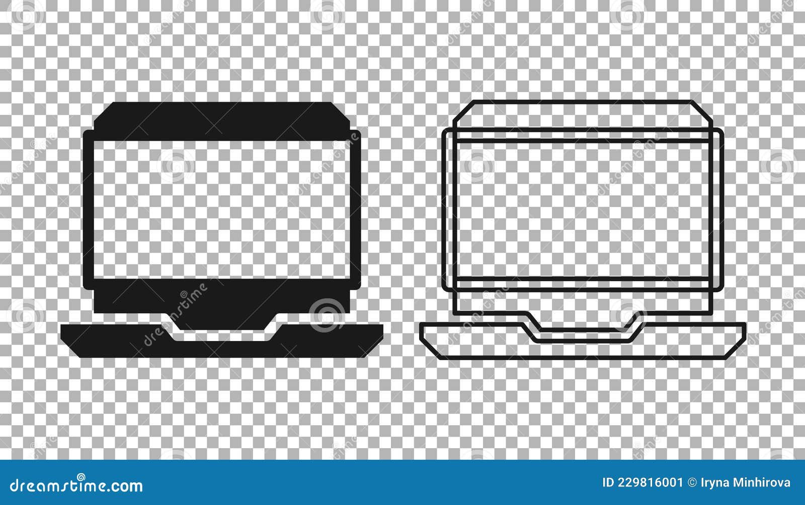 Black Laptop Icon Isolated on Transparent Background. Computer Notebook ...