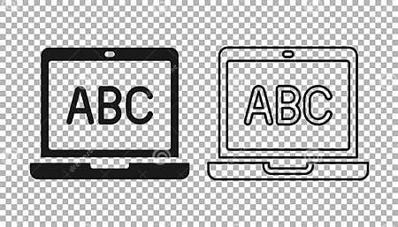 Black Laptop Icon Isolated on Transparent Background. Computer Notebook ...