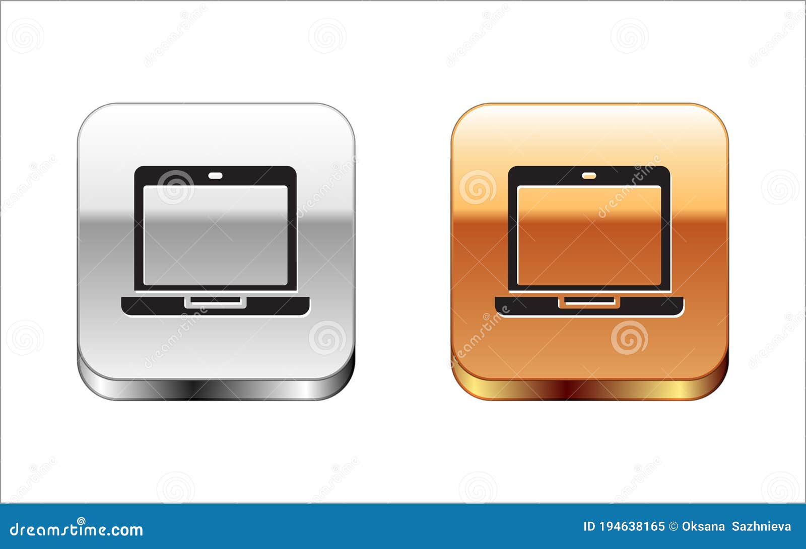 Black Laptop Icon Isolated on White Background. Computer Notebook with ...